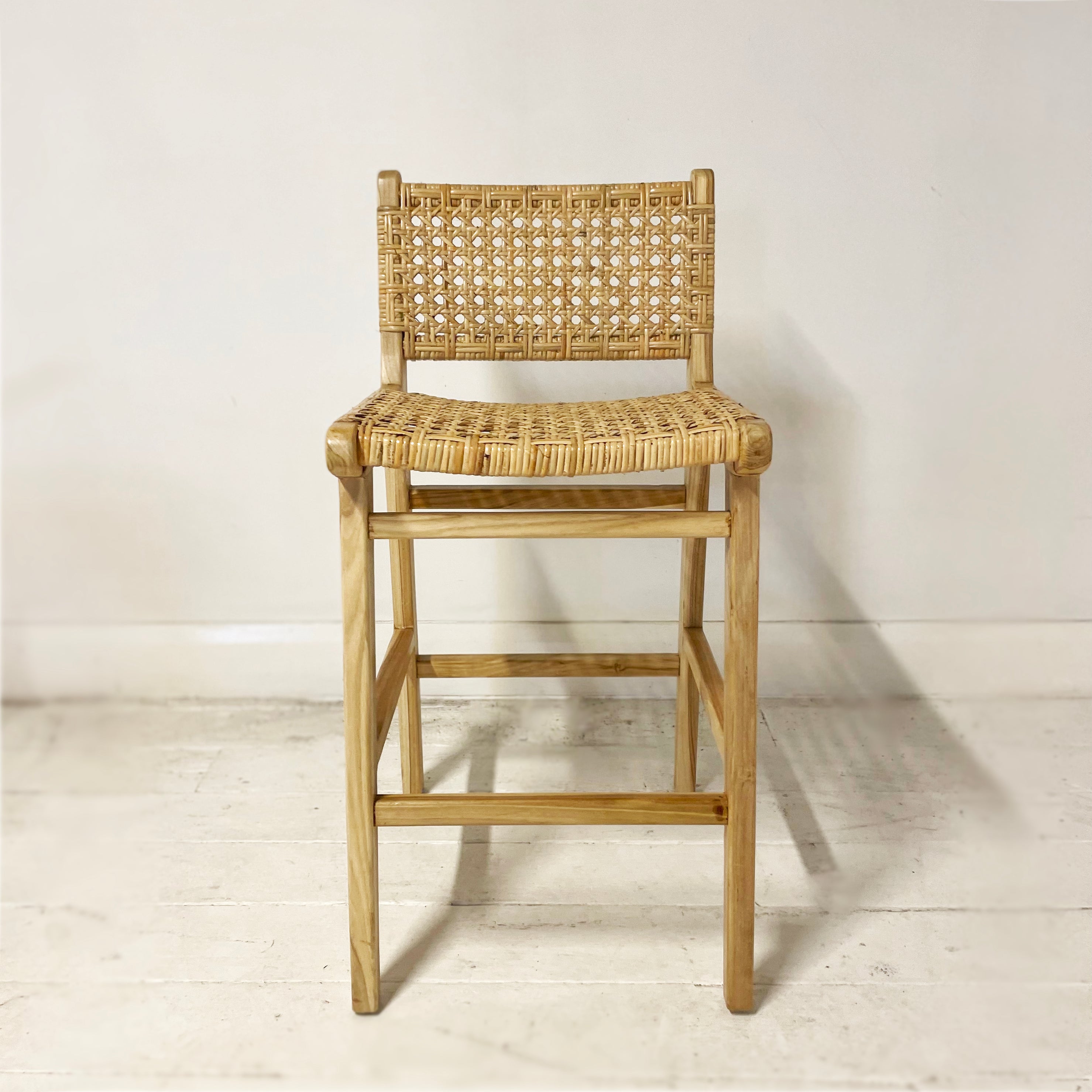 Villa Woven Teak Counter Stool with Back – Paradise Living Co.