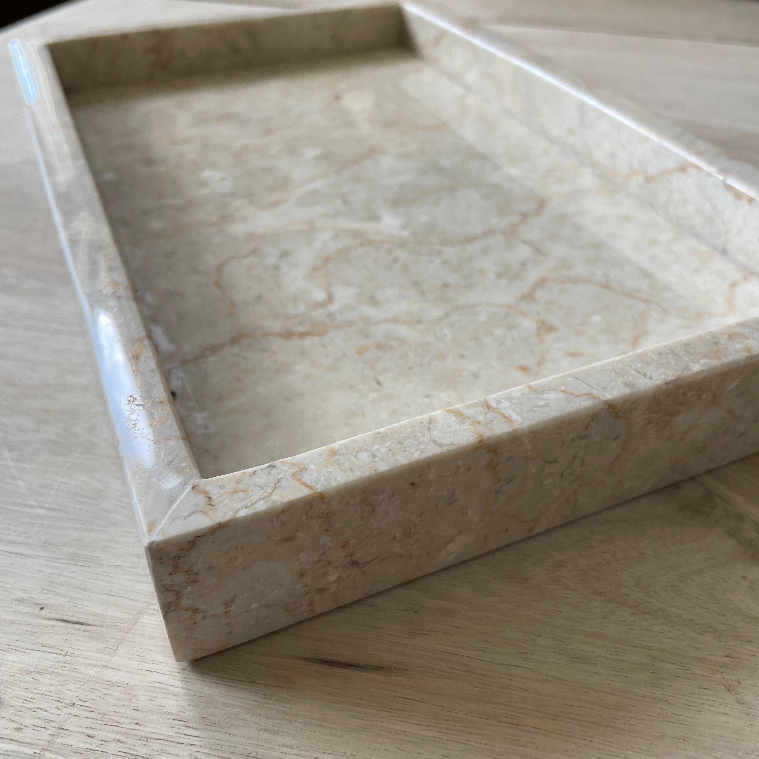 Marble Rectangular Stone Tray - Beige – Paradise Living Co.