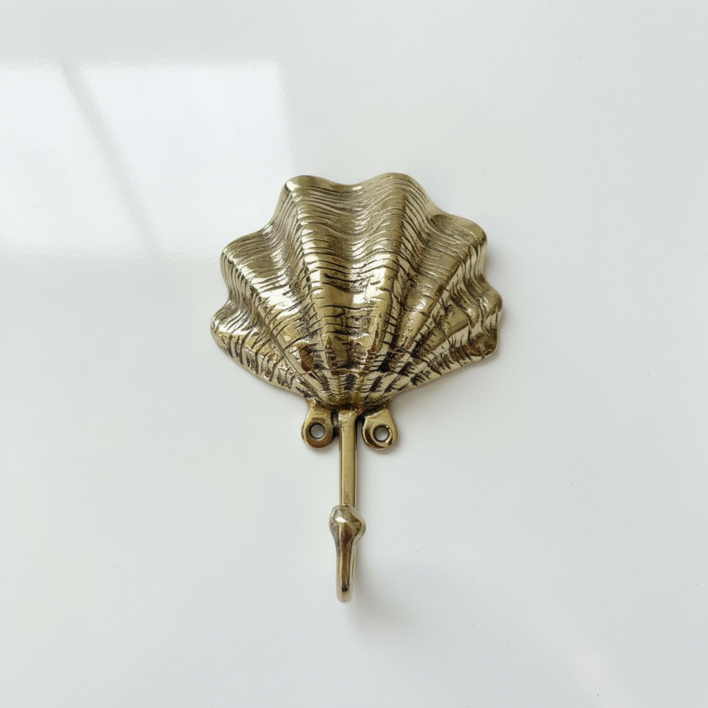 Brass Contour Clam Shell Wall Hook – Paradise Living Co.