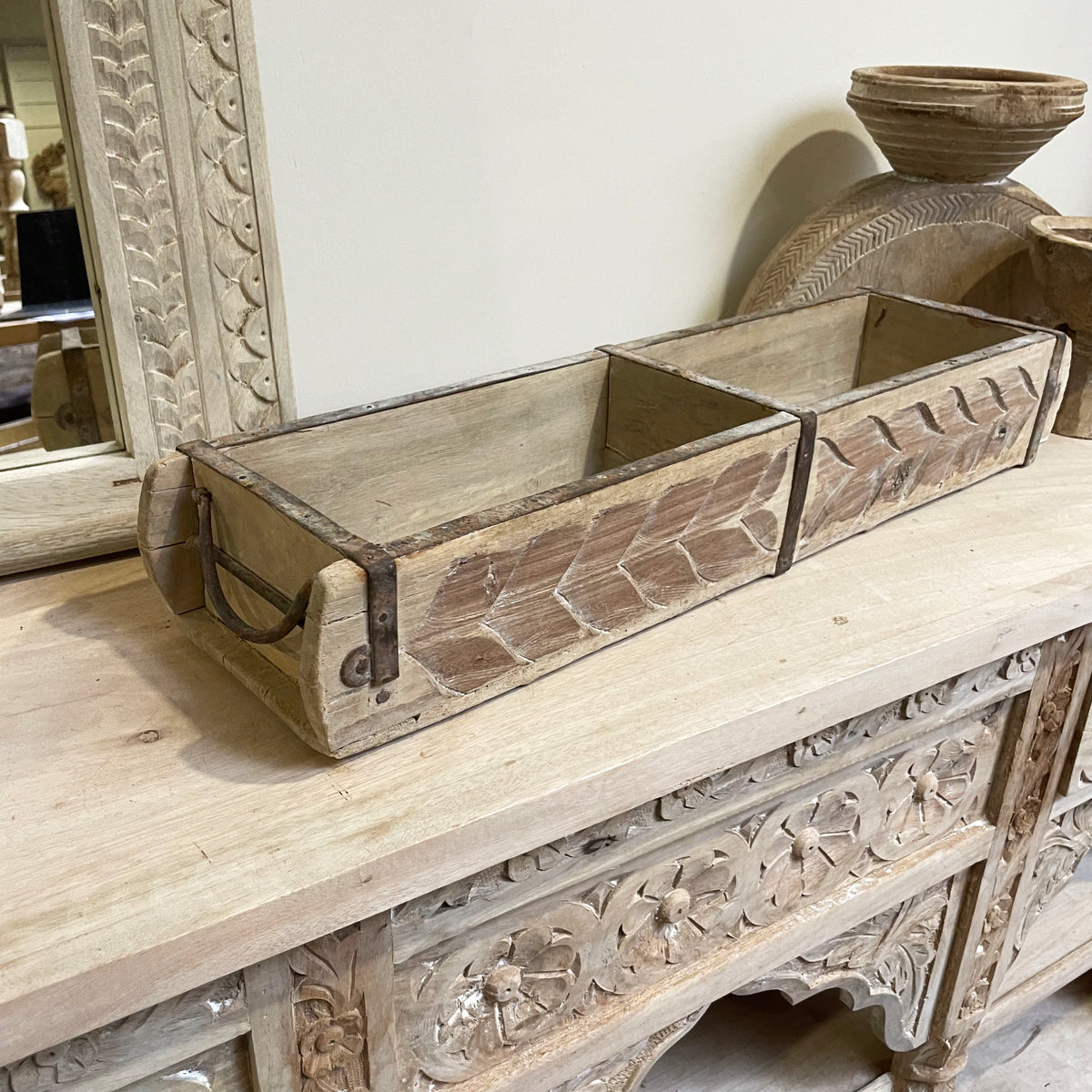 Carved Indian Vintage Timber Brick Mould - Double – Paradise Living Co.