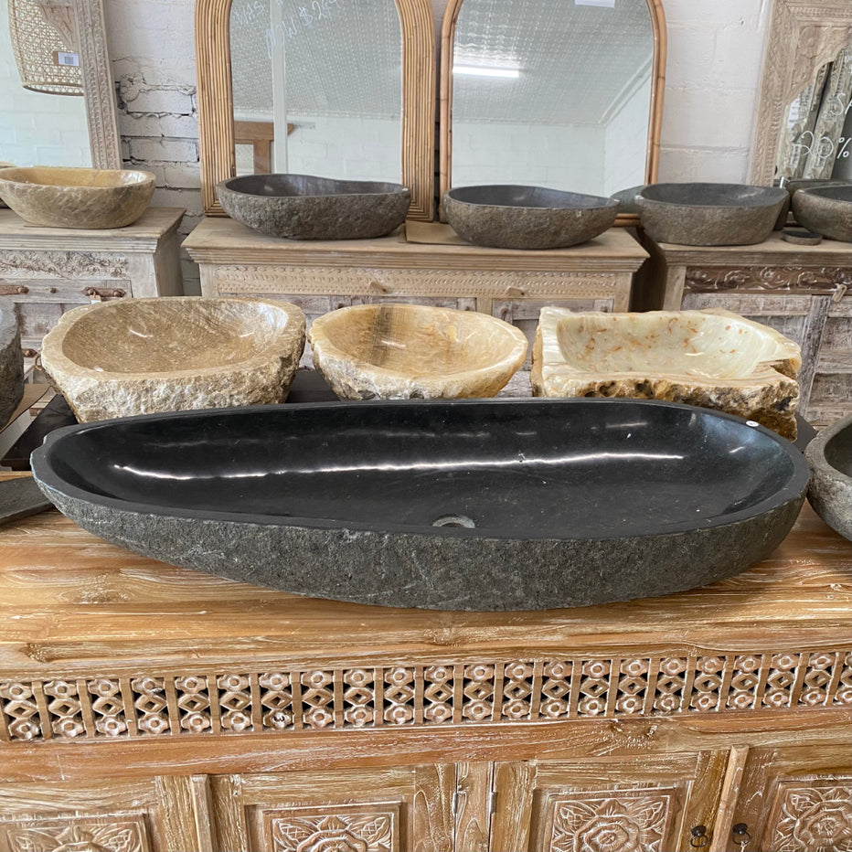 Grand River Stone Basin 40 - 115 x 45 x 15cm – Paradise Living Co.