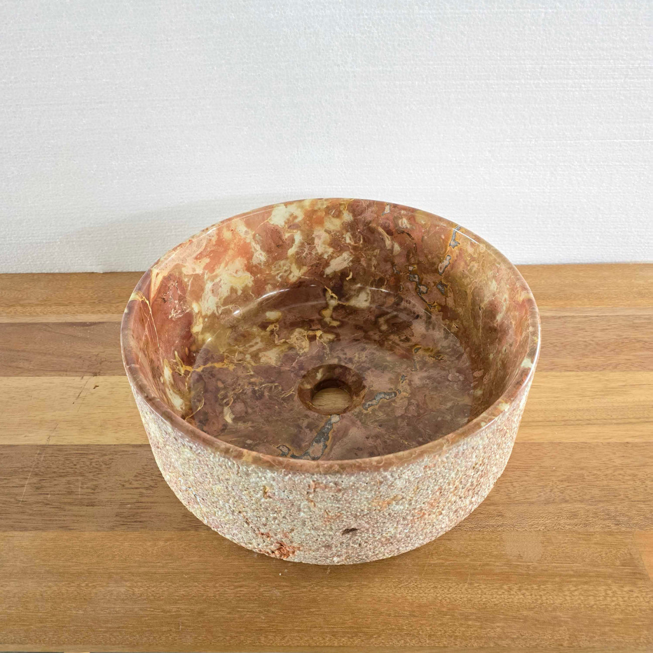 Hammered Round Red Marble Stone Basin 10 - Pre Order – Paradise Living Co.