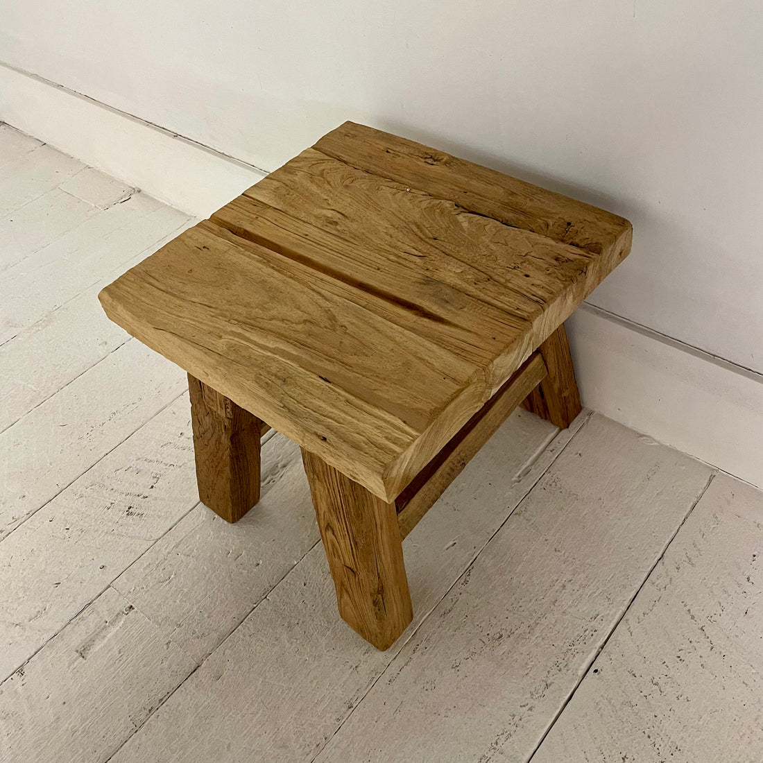 Mini Square Rustic Teak Stool 30cm – Paradise Living Co.