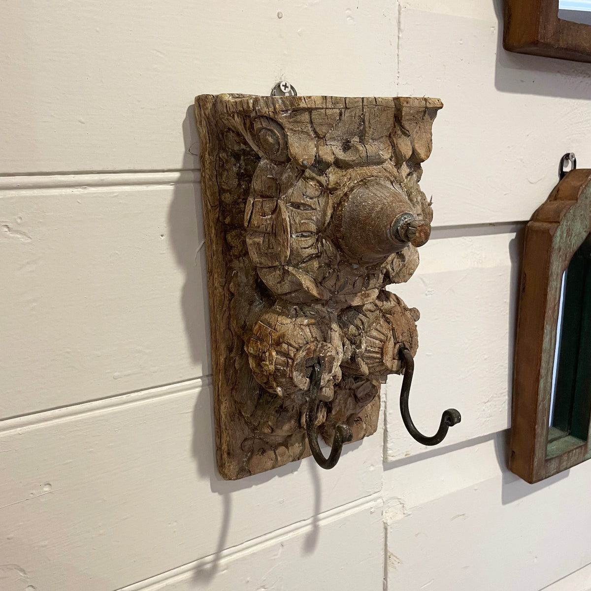 Large Double Vintage Indian Timber Wall Hooks – Paradise Living Co.
