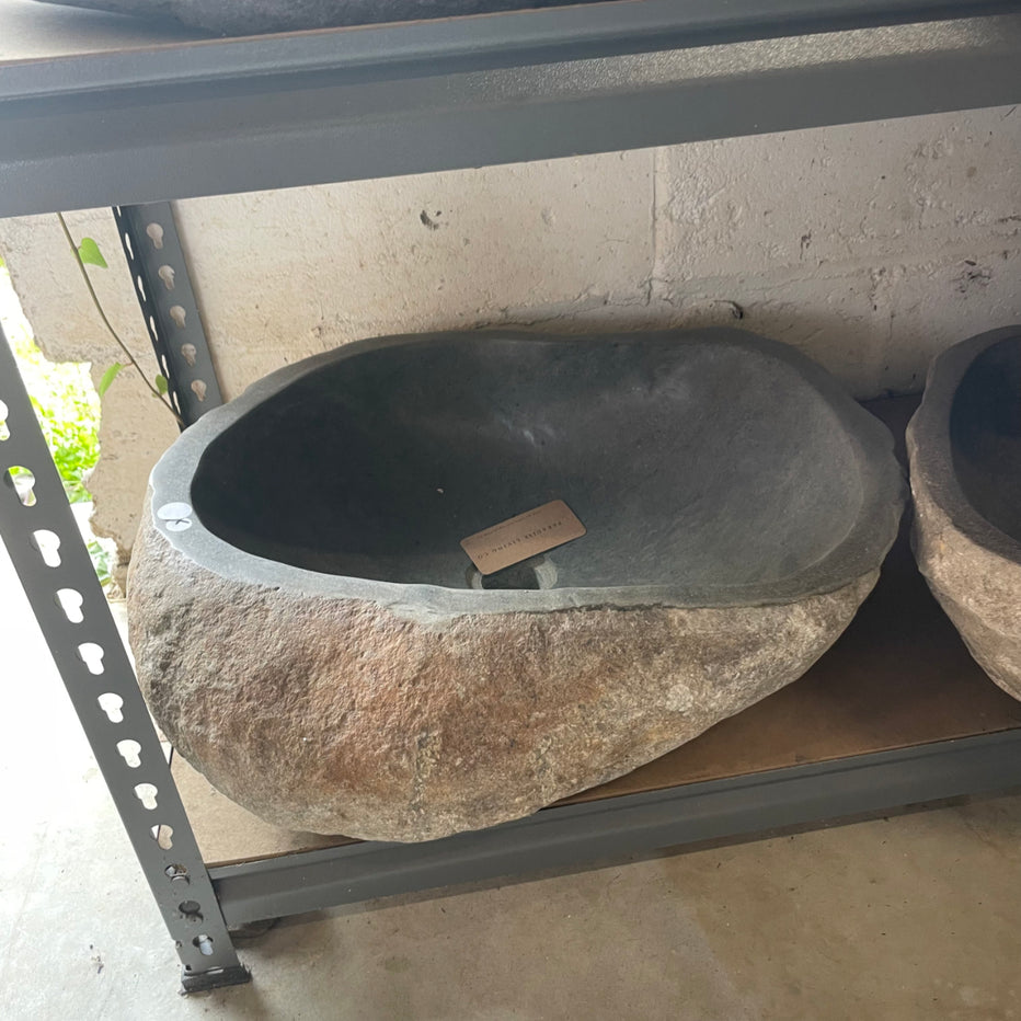 Large River Stone Basin #03 - 49 x 41 x 16cm – Paradise Living Co.
