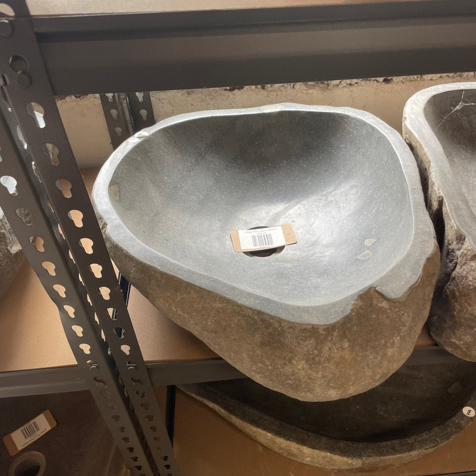 Large River Stone Basin #06 - 46 x 40 x 14.5cm – Paradise Living Co.