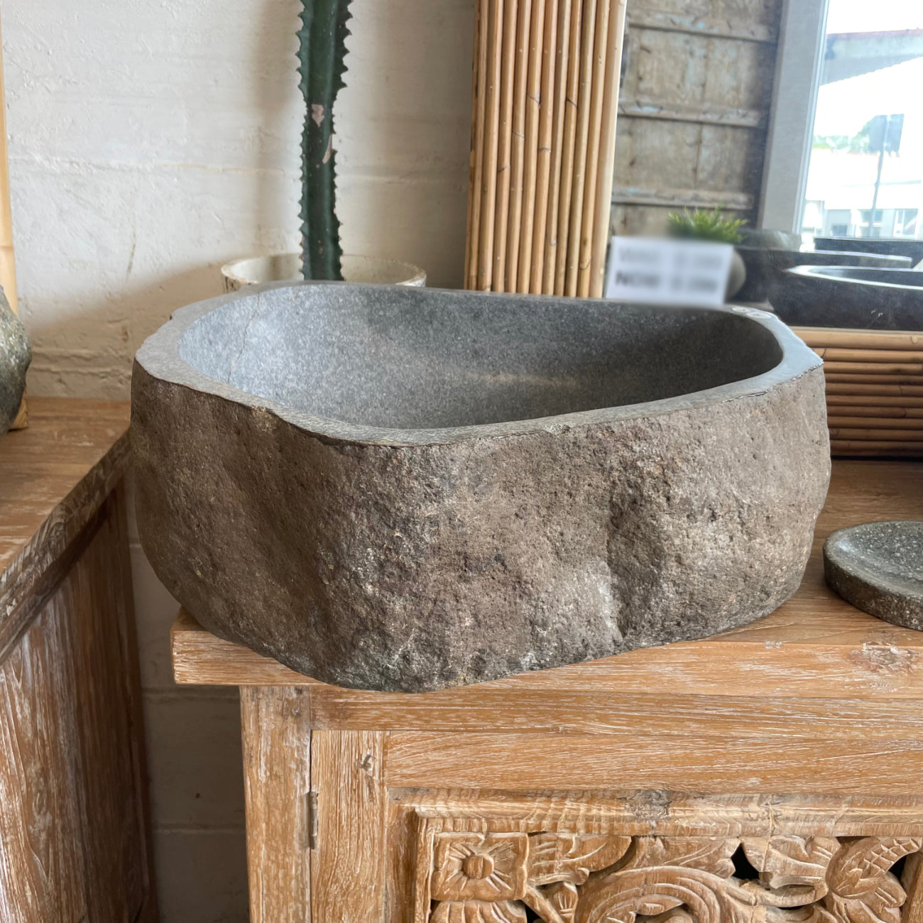 Large River Stone Basin #14 - 45 x 38.5 x 16cm – Paradise Living Co.