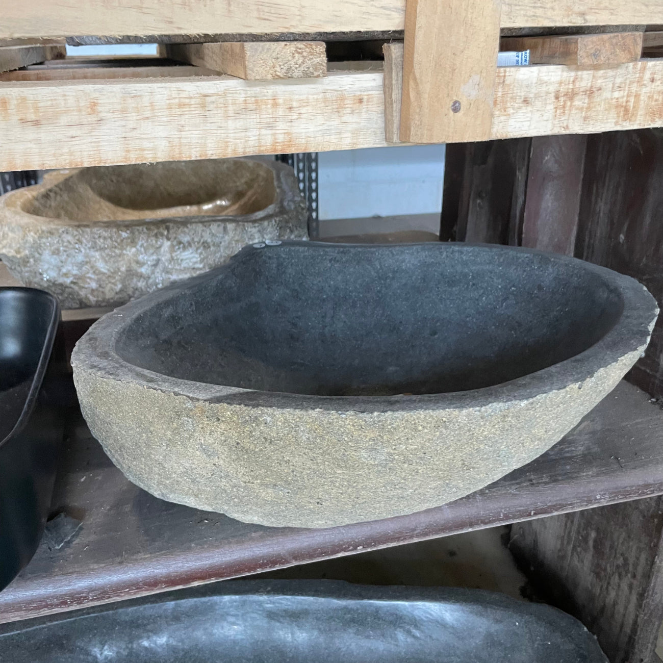 Large River Stone Basin #21 - 44 x 40.5 x 14cm – Paradise Living Co.