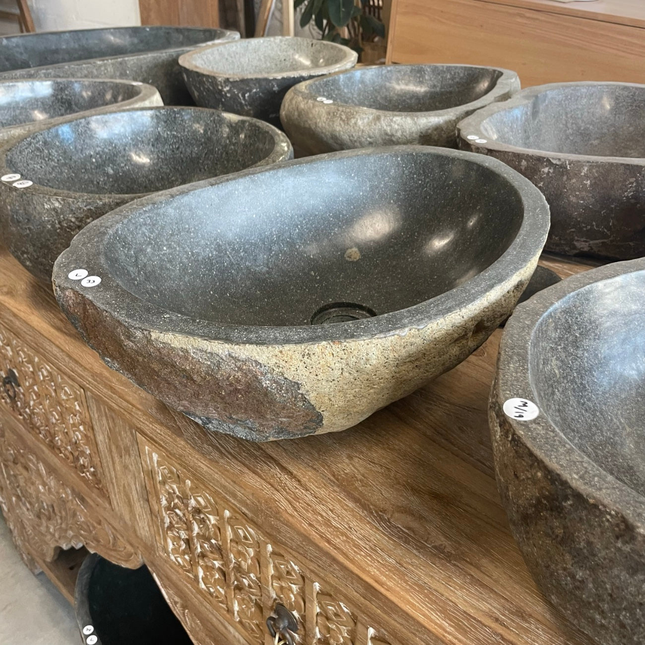 Large River Stone Basin #33 - 47.5 x 32.5 x 15cm – Paradise Living Co.