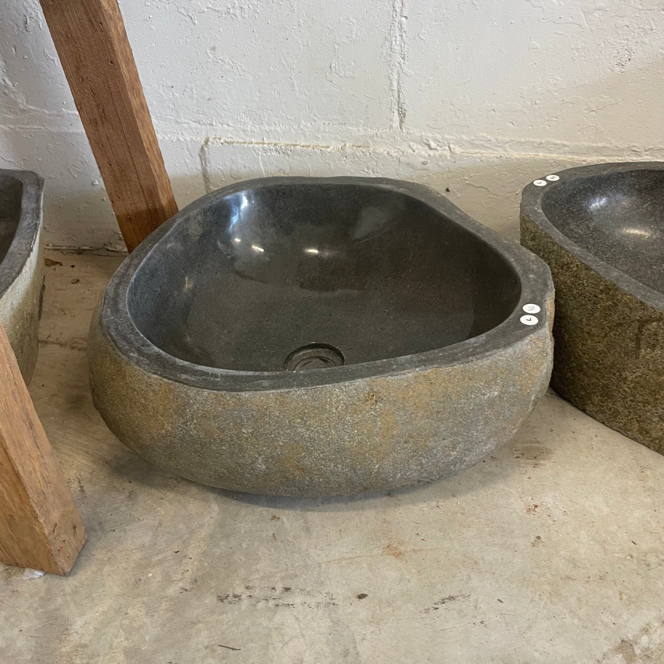 Large River Stone Basin #42 - 44 x 43 x 17cm – Paradise Living Co.