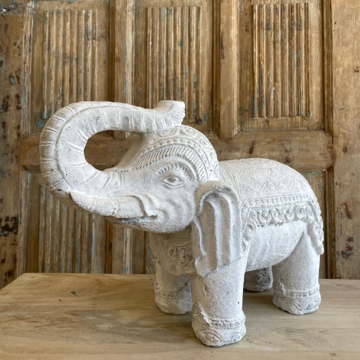 Large White Stone Elephant – Paradise Living Co.