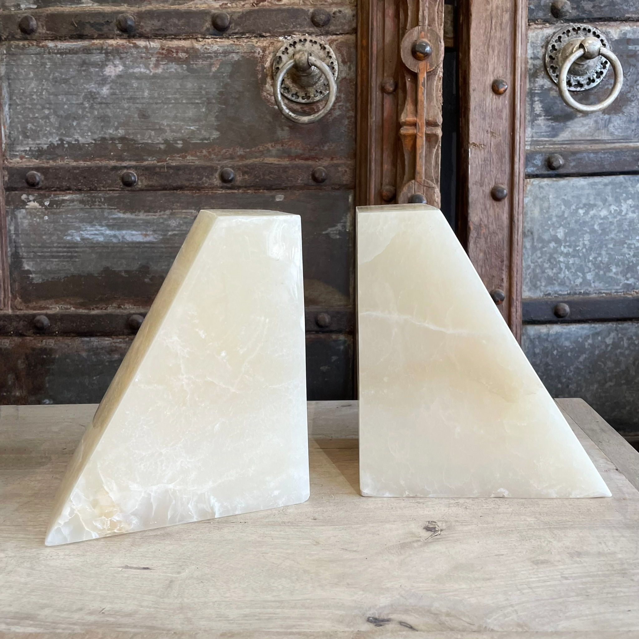 Polished Wedge Onyx Stone Book Ends – Paradise Living Co.