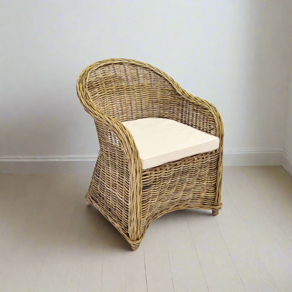 Rattan Curved Grey Arm Chair – Paradise Living Co.