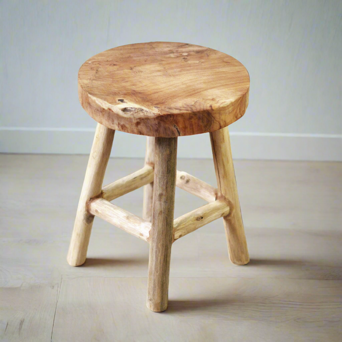 Small Cabana Rustic Teak Stool 45cm – Paradise Living Co.