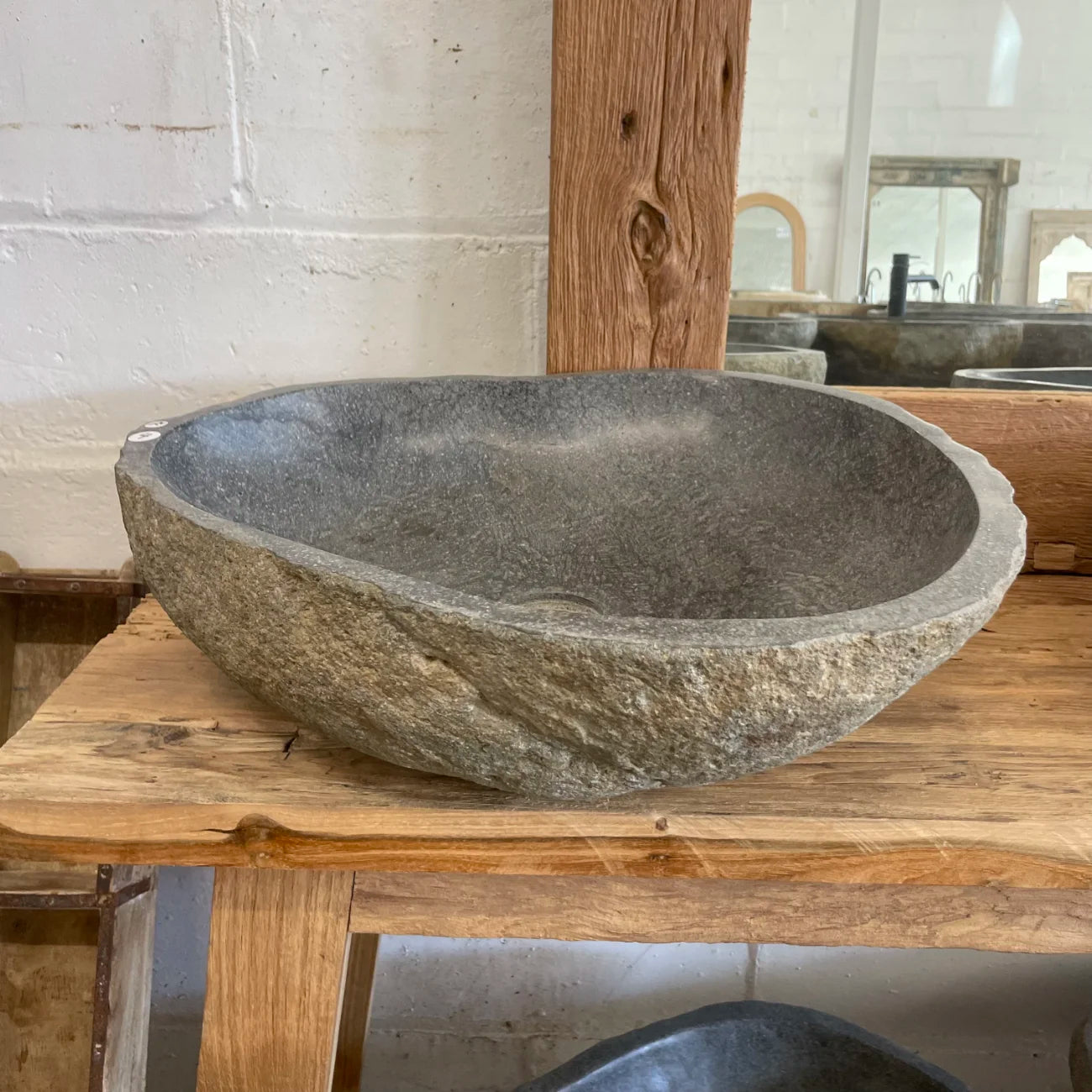 XL River Stone Basin #04 - 53 x 46 x 16cm – Paradise Living Co.