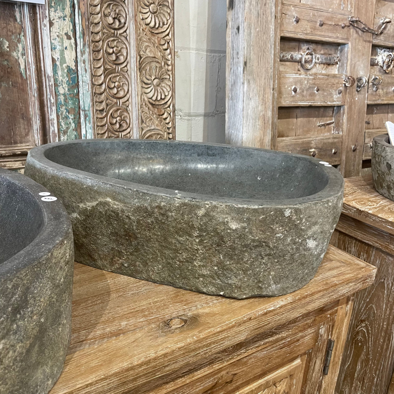 XL River Stone Basin #16 - 59 x 42 x 15cm – Paradise Living Co.