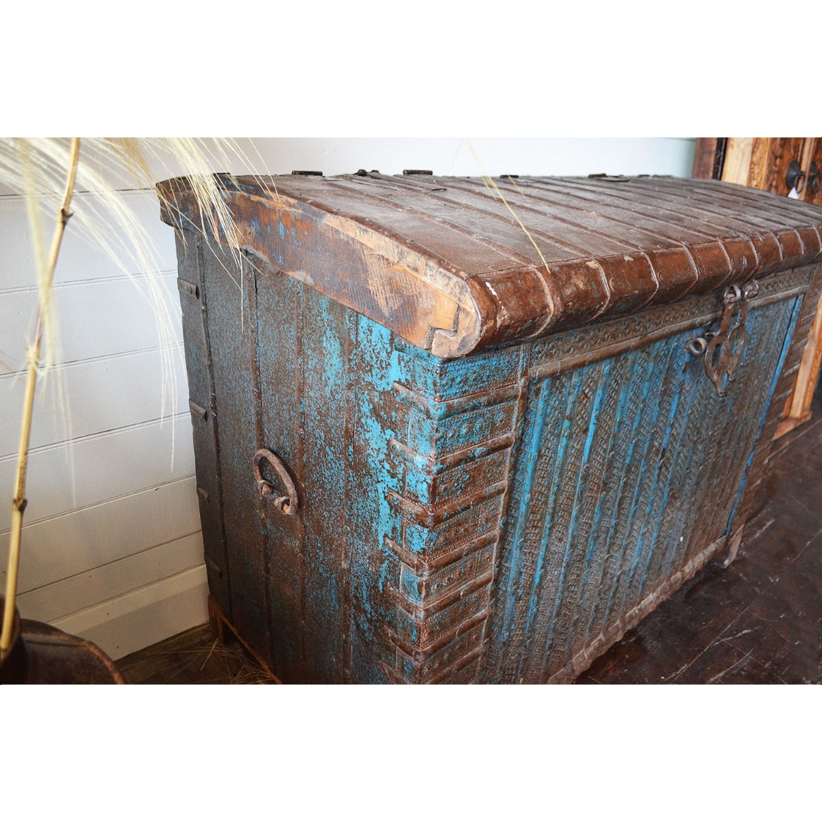 Antique Detailed Indian Pitara Box/ Trunk #002 – Paradise Living Co.