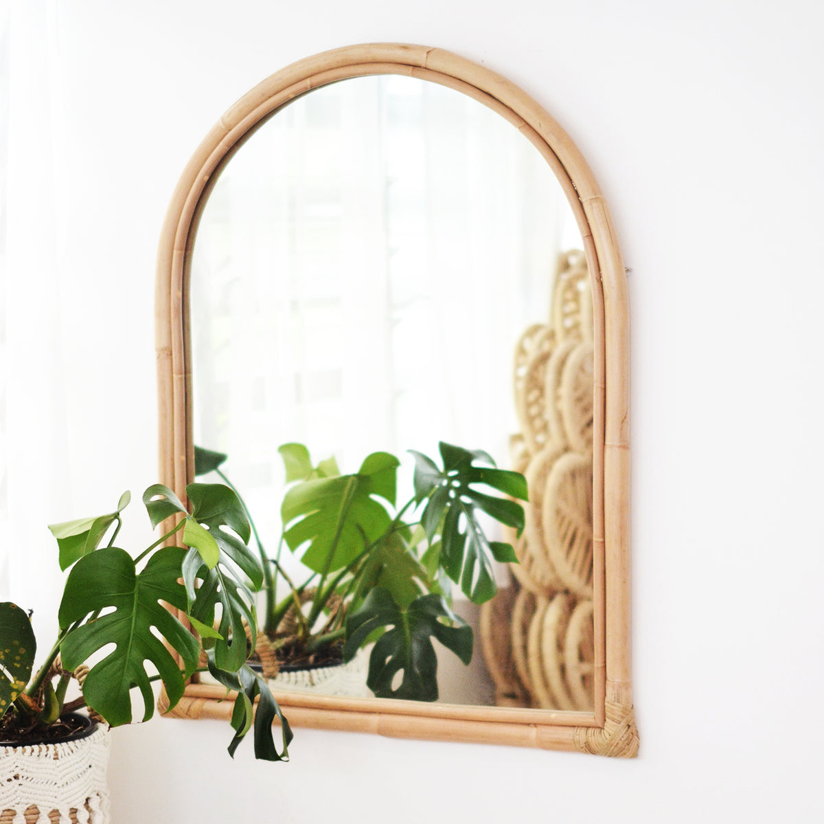Arch Rattan Mirror 70x85cm – Paradise Living Co.
