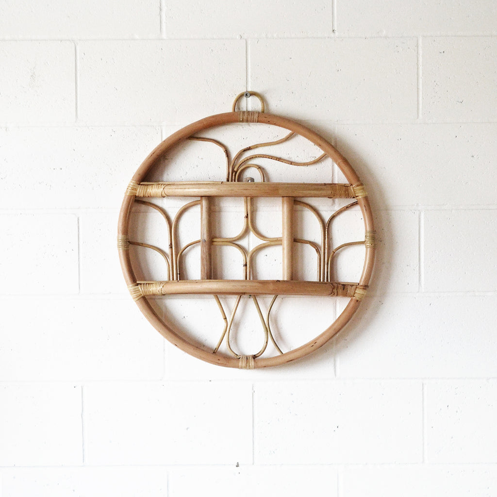 Large Round Rattan Shelf – Paradise Living Co.