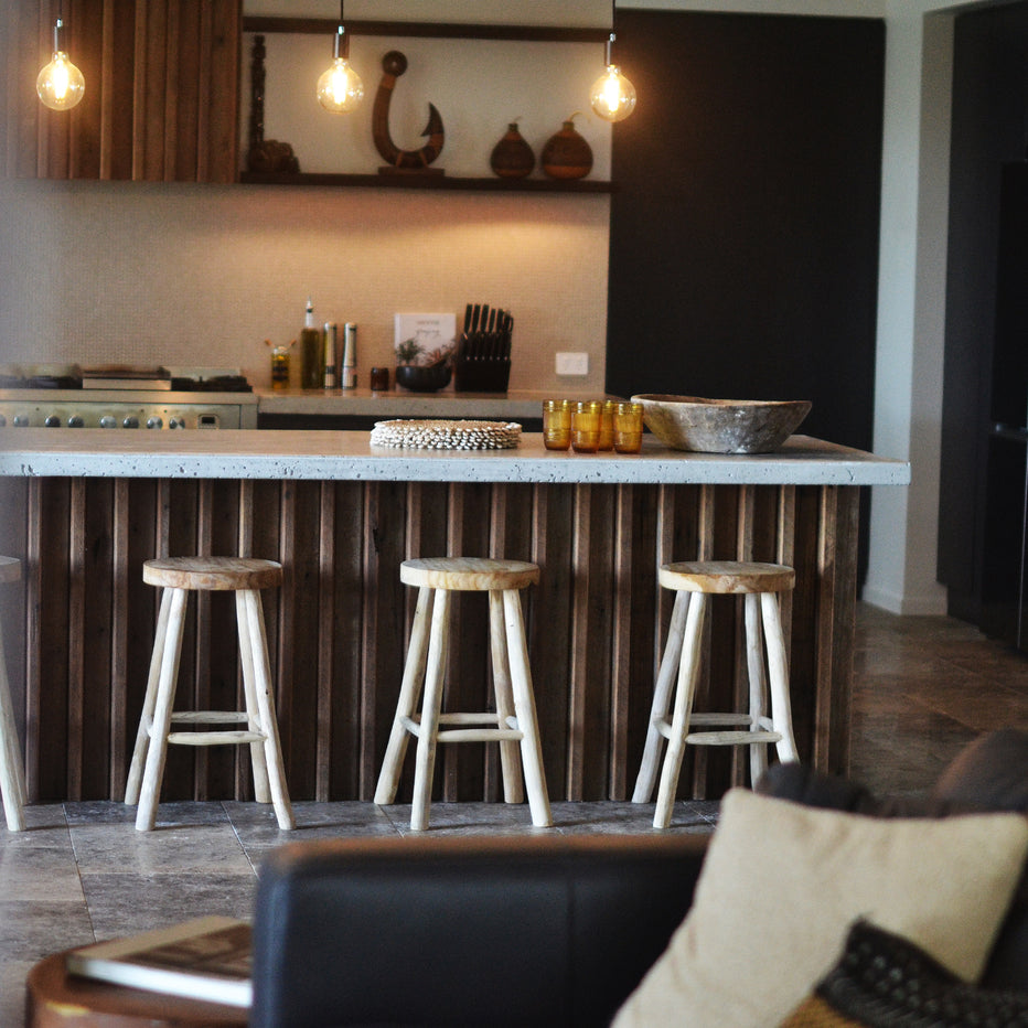 Large Cabana Rustic Teak Counter Stool 64cm – Paradise Living Co.