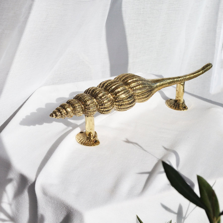 Shell Brass Door Handle – Paradise Living Co.