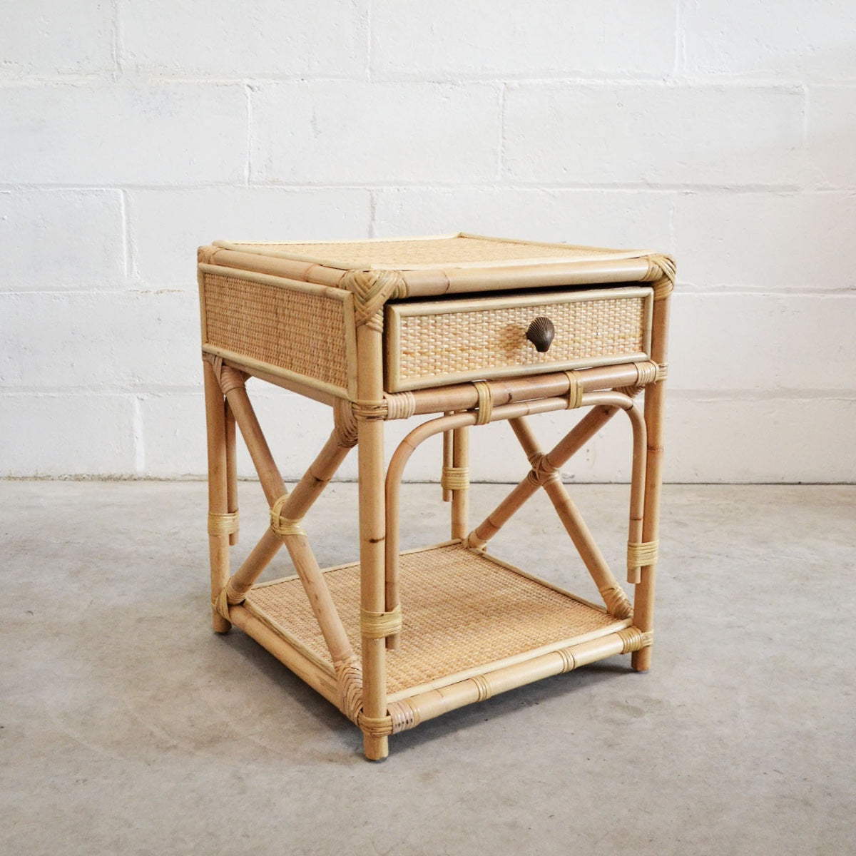 Square Rattan + Drawer Bedside Table | Made To Order – Paradise Living Co.